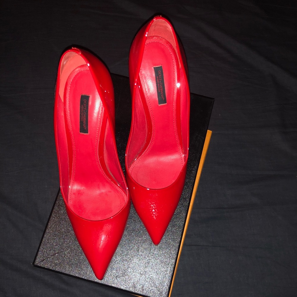 Dolce&Gabbana Red Dolce And Gabbana Patent Pumps - Gem